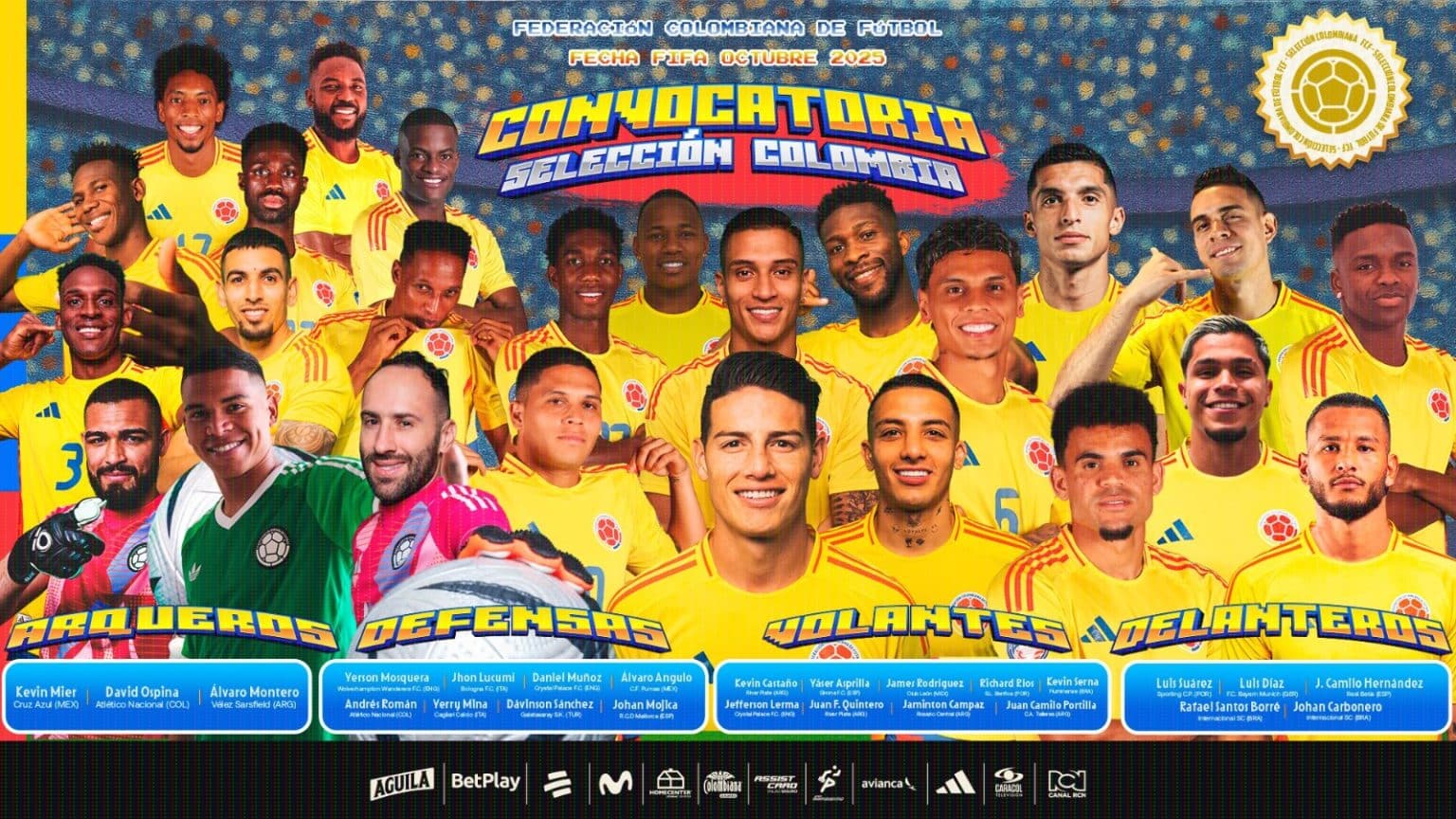 Estos son los convocados de la Selección Colombia para los amistosos internacionales