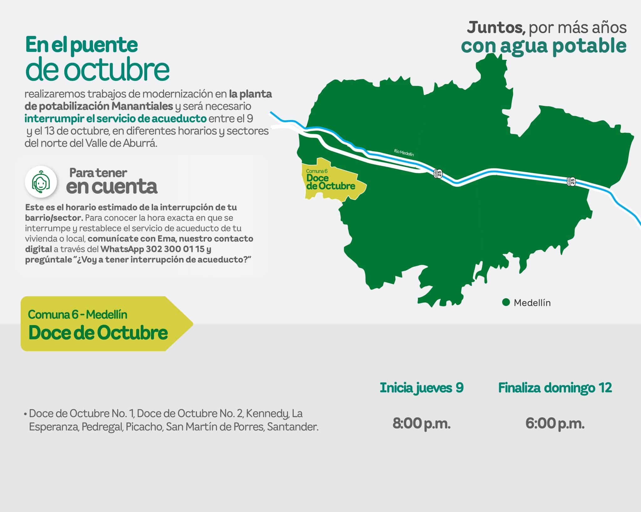 Estos son los barrios de Medellín que tendrán corte de agua este puente ...