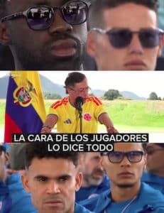 Sin sonrisas: así posó la Selección Colombia junto a Petro